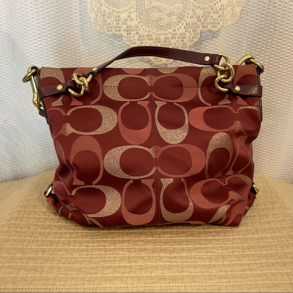 Coach | Bags | Coach Metallic Signature Brooke Tote Bag Id F804 Size 13 ...